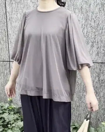 レイヤードチュールブラウス×タンクトップ/接触冷感./洗える(ブラウス