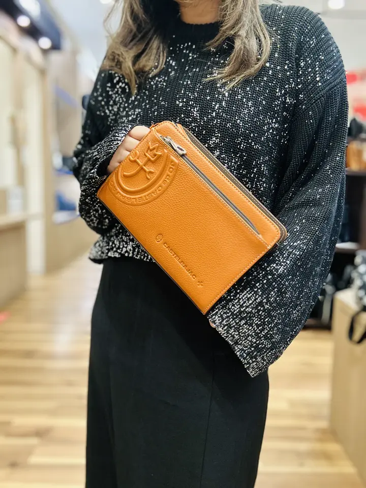 カステルバジャック セカンドバッグ メンズ ハンドル付き レザー