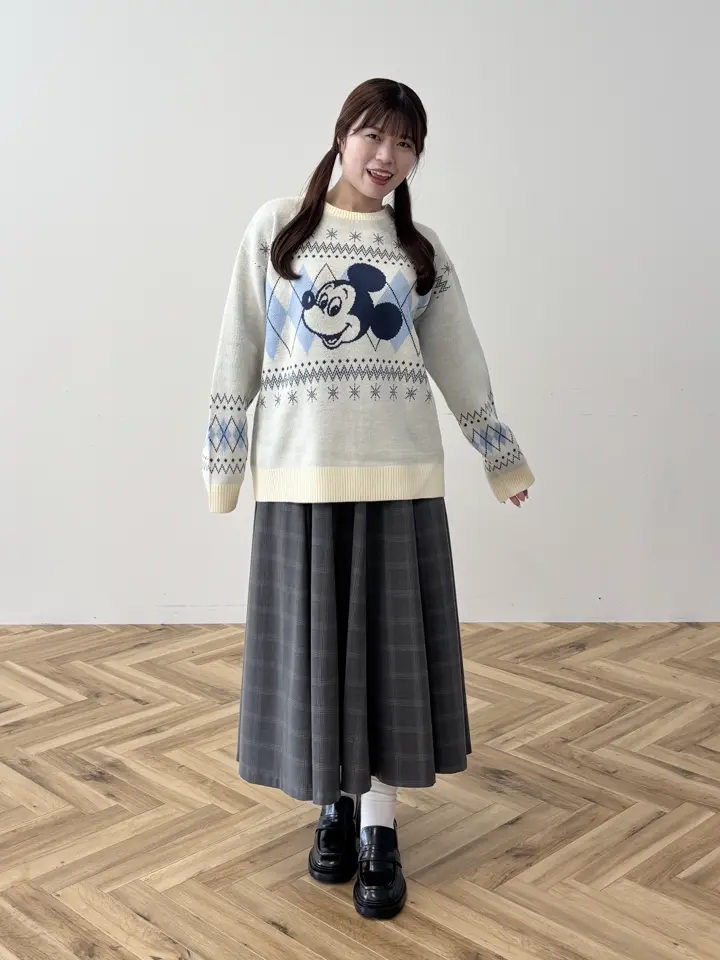 ミッキー/ミニー/アーガイルニットプルオーバー/Areeam（アリーム）の