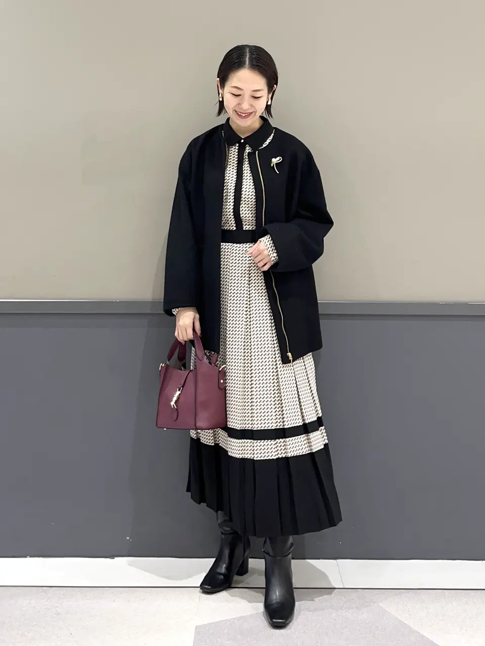 ジオメ柄プリーツワンピース/YECCA VECCA（イェッカ ヴェッカ）の