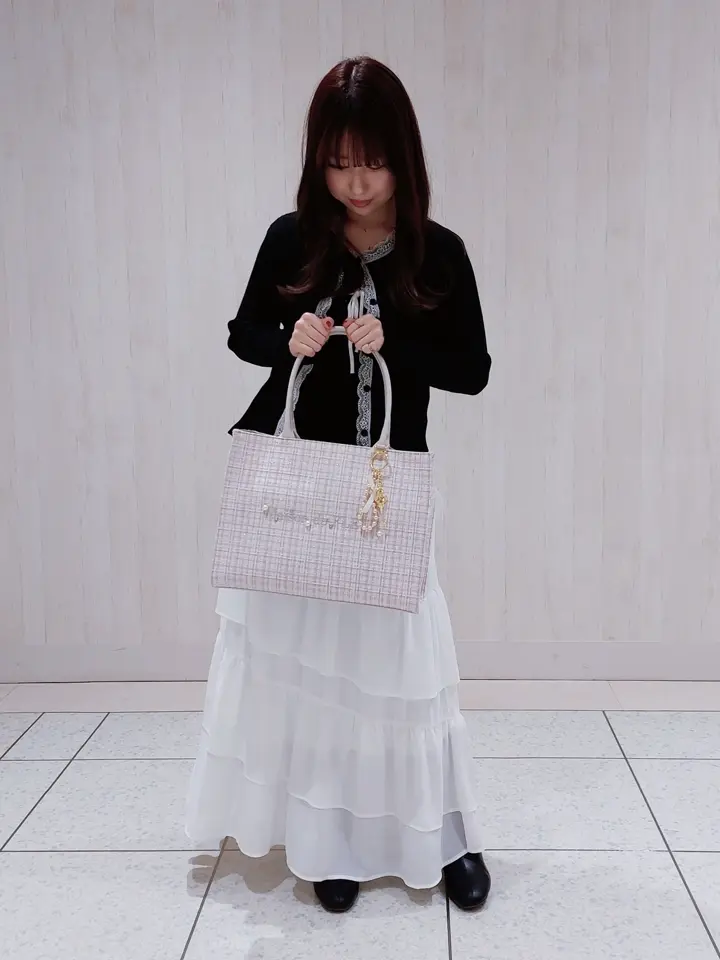 ビジューツイードスクエアトートバッグ/Maison de FLEUR（メゾン ド