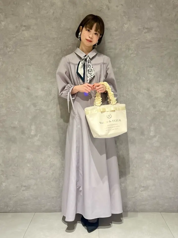 はしごレースシャツワンピース/Maison de FLEUR Petite Robe（メゾンド