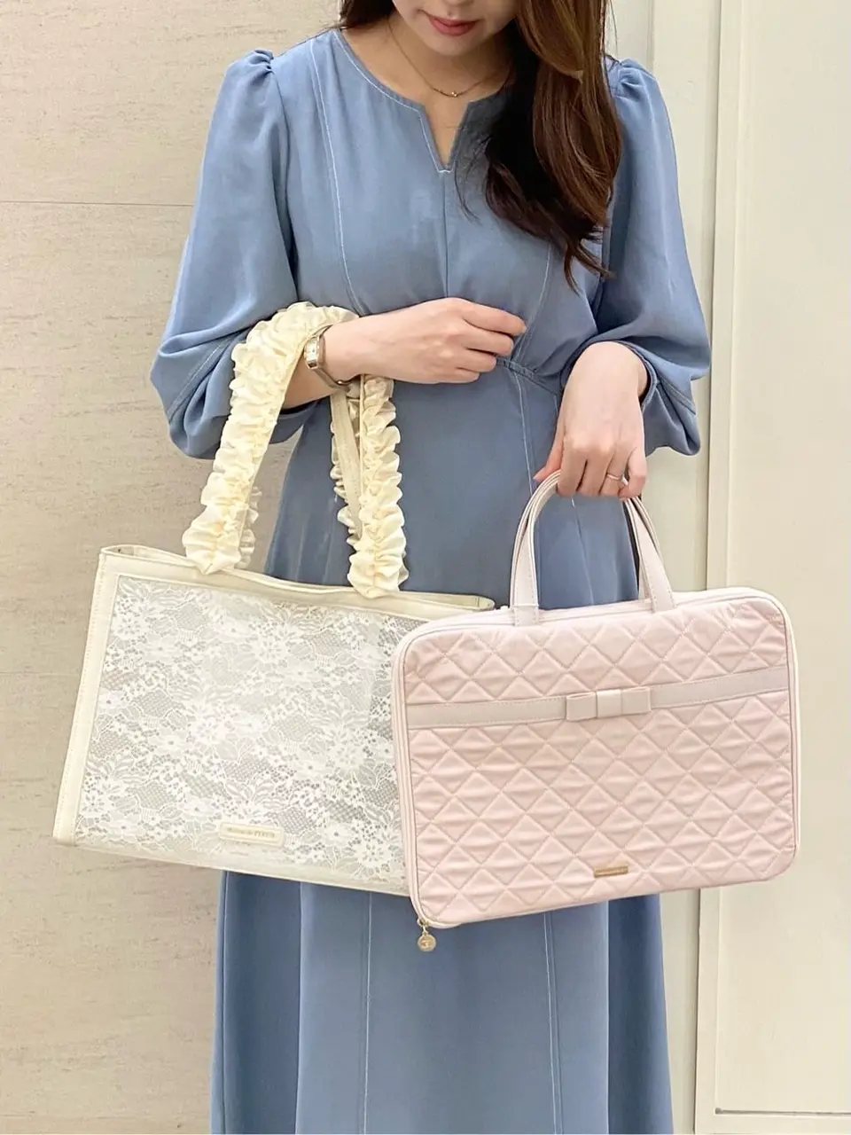 メッシュレーススクエアトートバッグ/Maison de FLEUR（メゾン ド