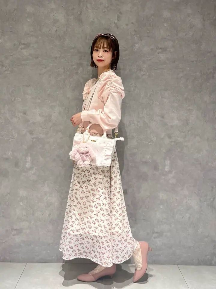 ピンクマニアフラワープリントフリル2Wayトート/Maison de FLEUR